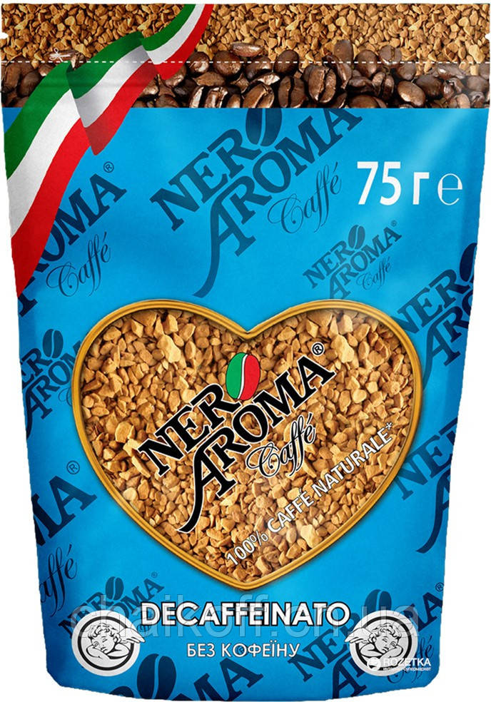 Кофе растворимый без кофеина Nero Aroma Decaffeinato 100% арабика 75 г ...