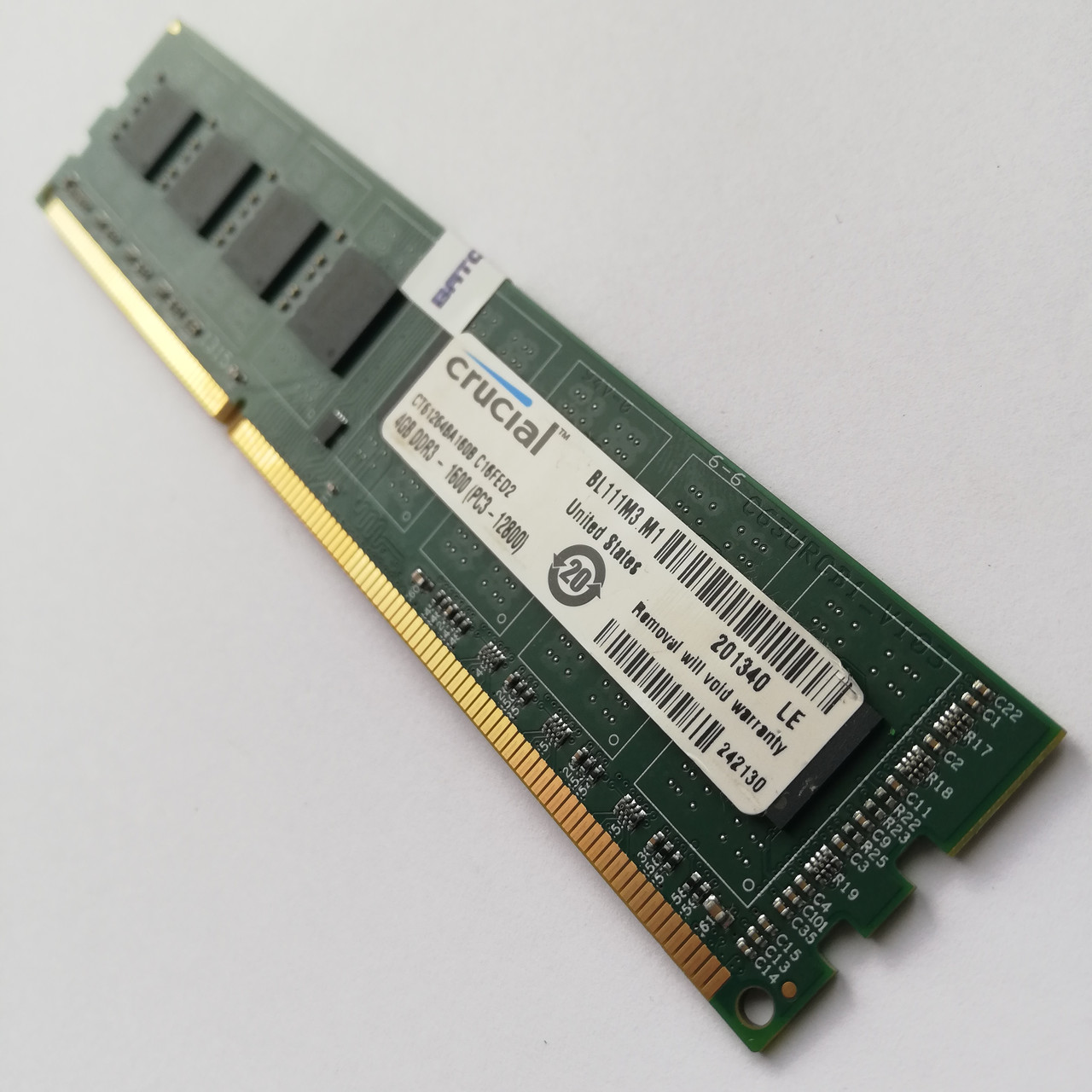 Оперативная память Crucial Ddr3 4gb 1600mhz Pc3 12800u Cl11