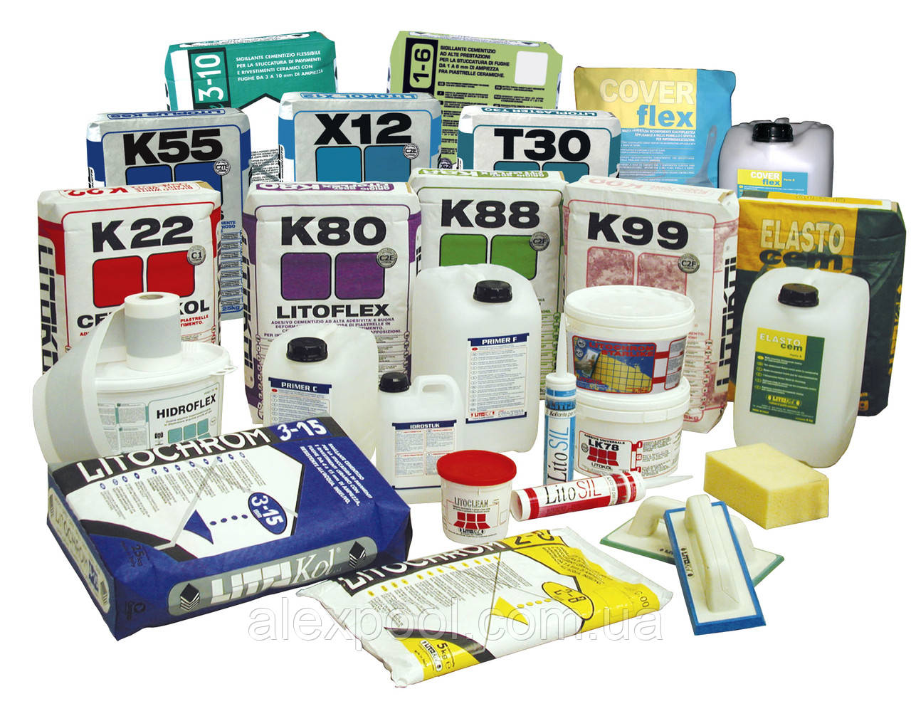 Litokol Hyperflex K100 серый 20 кг - Однокомпонентный цементный клей с ...