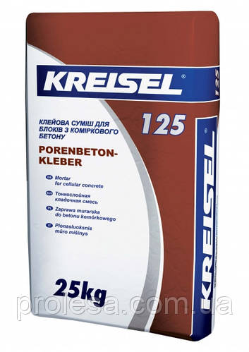 Купити Суміш кладочна Kreisel 125 Porenbetonkleber для блоків з ніздрюватого бетону (25кг), ціна ...