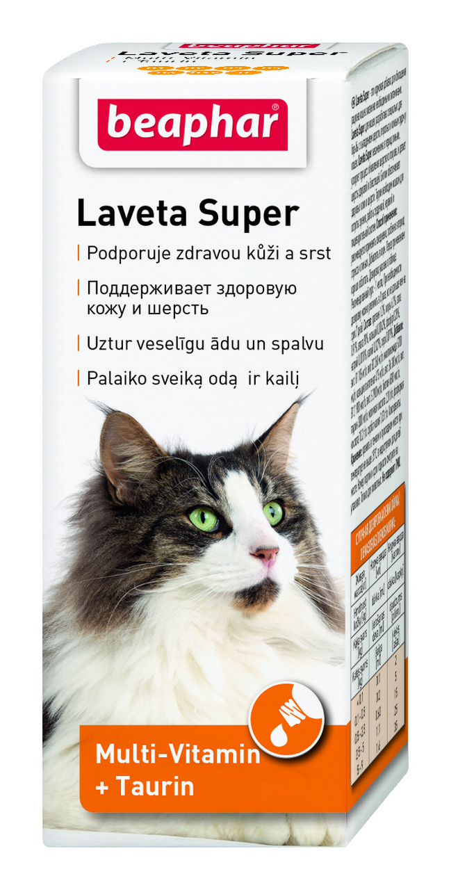 Beaphar Laveta Super 50мл капли для кошек от выпадения шерсти, перхоти ...