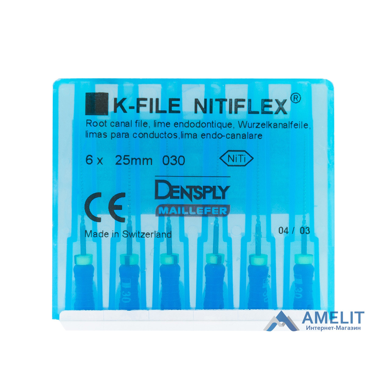 К-файл Нитифлекс №15 (K-File Nitiflex, Dentsply Maillefer), 6шт./уп ...