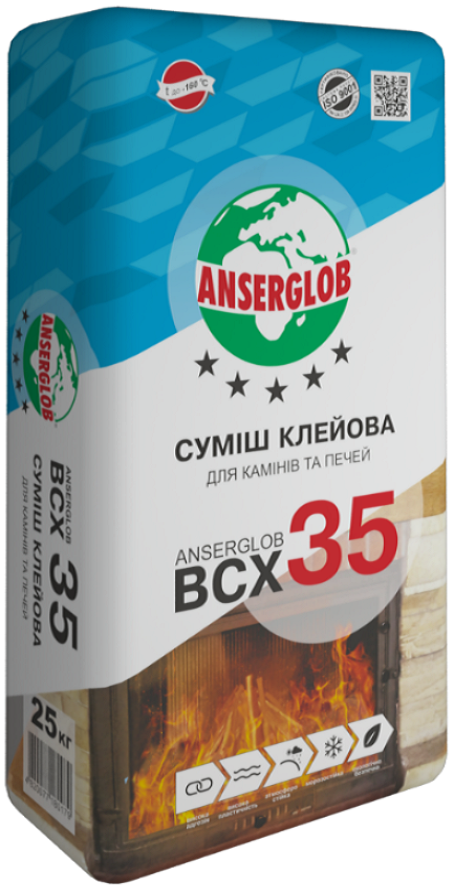 Купить Клей для каминов и печей Anserglob BCX-35, 25кг в Николаеве от ...
