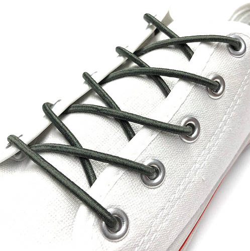 Купить Шнурки резиновые для обуви (80см) круглые, цвет темный-хаки, Ø ...