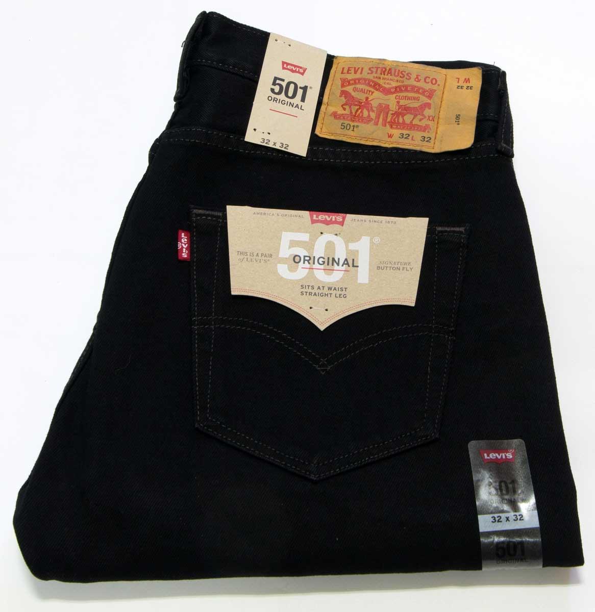 Мужские джинсы Levis 501 Black 005010660 прямые классические черные ...