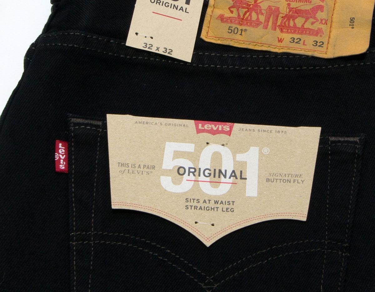 Мужские джинсы Levis 501 Black 005010660 прямые классические черные ...