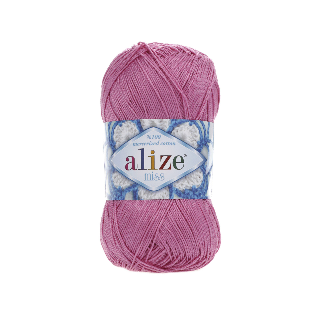 Alize MISS (Міс) № 264 яскраво-рожевий (Бавовняна пряжа, нитки для в ...