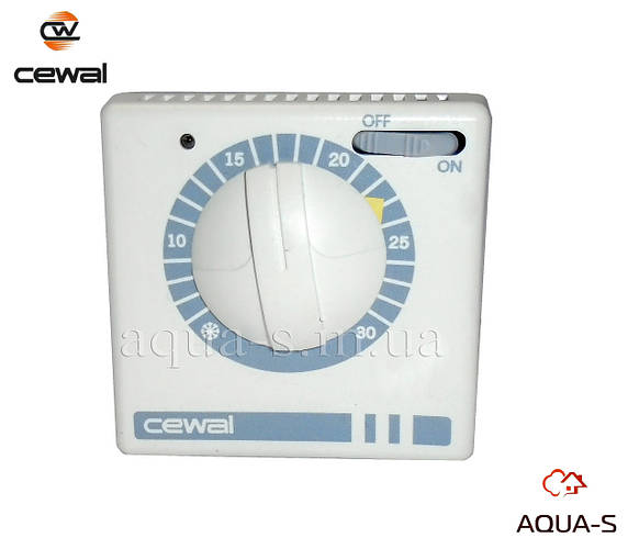 Термостат кімнатний Cewal RQ 30 механічний (з вимикачем) для опалення (Італія), ціна 561 грн ...