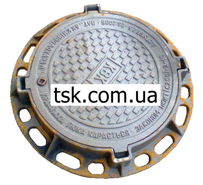 Люк чугунный канализационный тяжелый тип "В" из з/п (С250 Водоканал ...