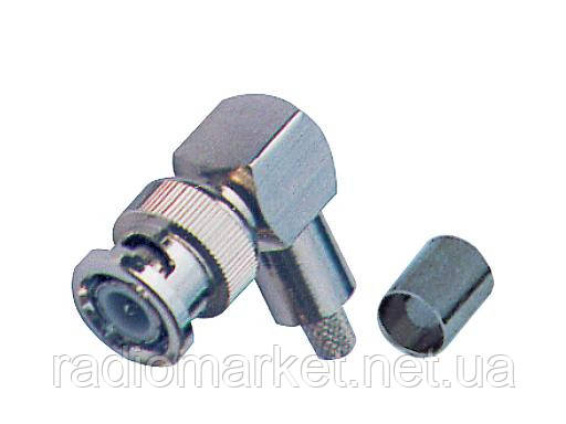 Роз'єм (штекер) BNC під кабель RG-58, обжимний, кутовий, латунь, ціна 52 грн — Prom.ua (ID#88490054)
