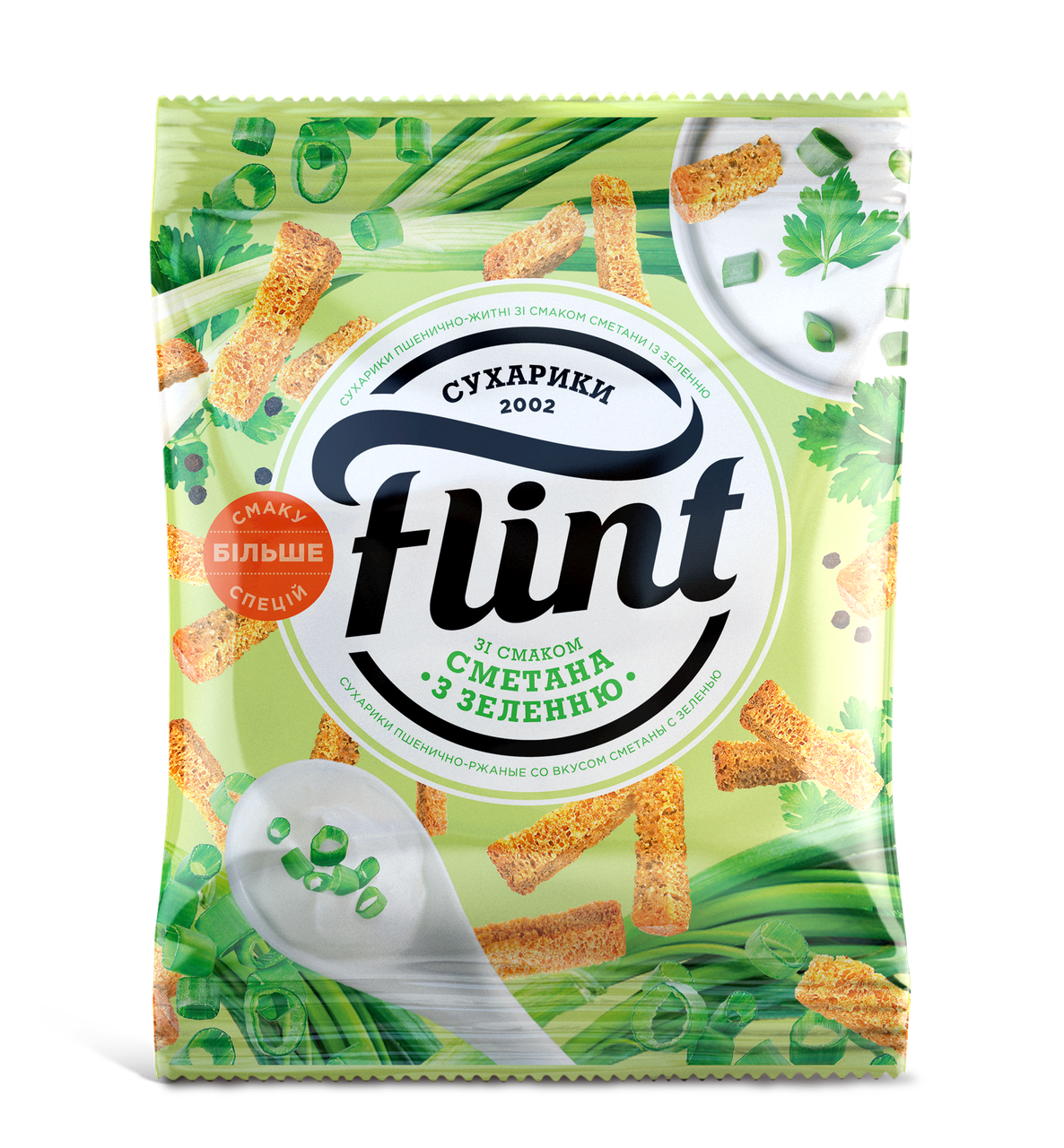 Сухарики пшенично-ржаные сметана с зеленью 30 г х 10 шт в уп х 120 шт ...