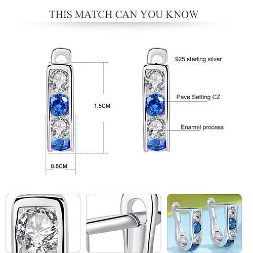 Серебряные женские серьги 925 пробы с кристаллами циркония "Elizabeth ...