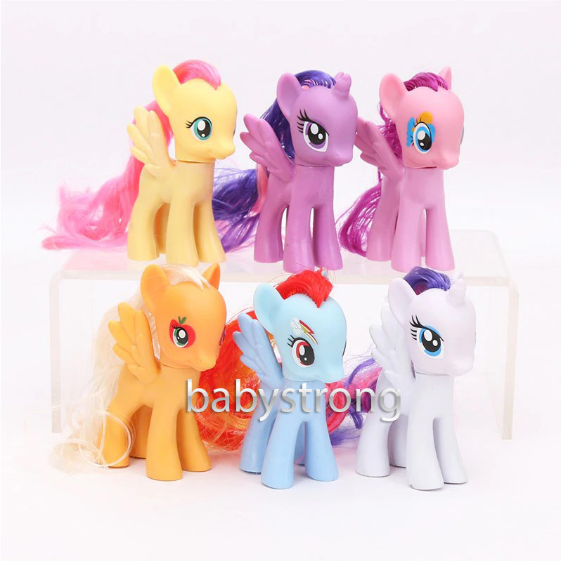 Набор фигурок Май Литл Пони цена за 6 шт с Волосами My Little Pony 8 СМ ...