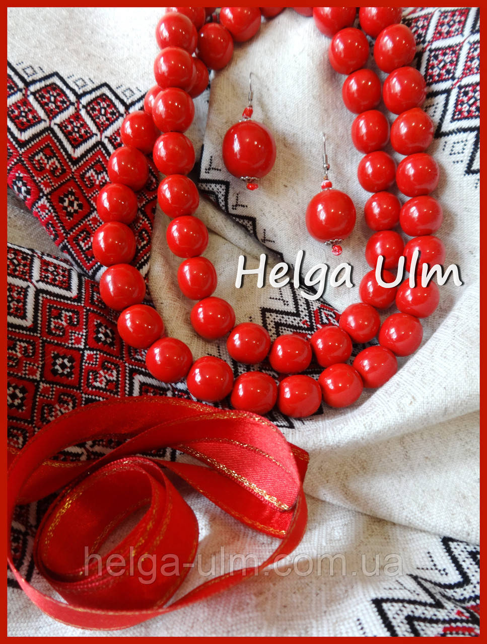 Бусы, серьги и ленты - красные. ПРОКАТ только с костюмами.: продажа, цена в Львове. Аренда ...