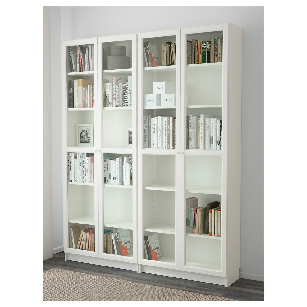 IKEA BILLY/OXBERG Книжный шкаф, белый, стекло (890.178.32), цена 13939 ...
