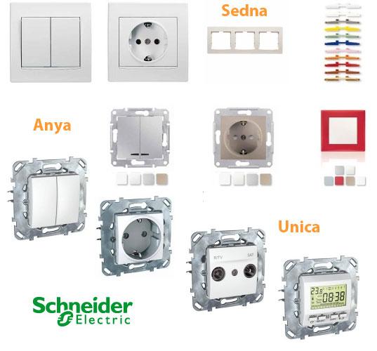 Электрофурнитура Schneider-Electric ( asfora, cedar plus, sedna ...
