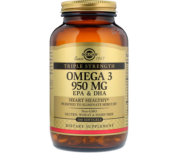 Omega 3 950 mg EPA & DHA Solgar, 100 капсул, цена: 1855 ₴, купить на ...