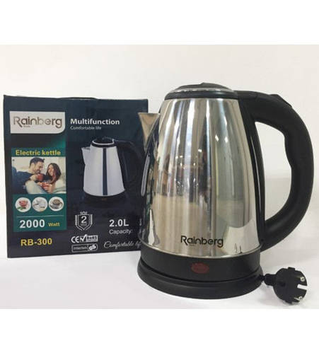 Электрический чайник Rainberg RB-300 2 л 2000 Вт нержавейка, цена 306 грн — Prom.ua (ID#954544145)