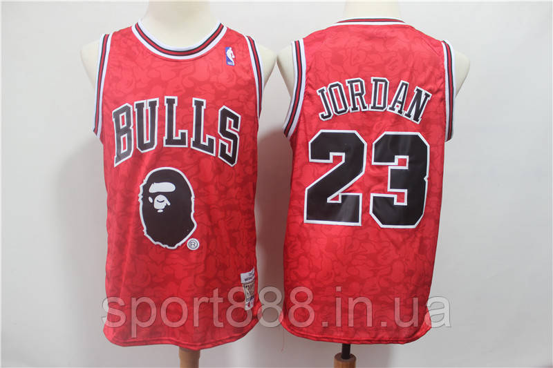 Красная мужская майка Jordan №23 (Джордан) Chicago Bulls Bape NBA ...