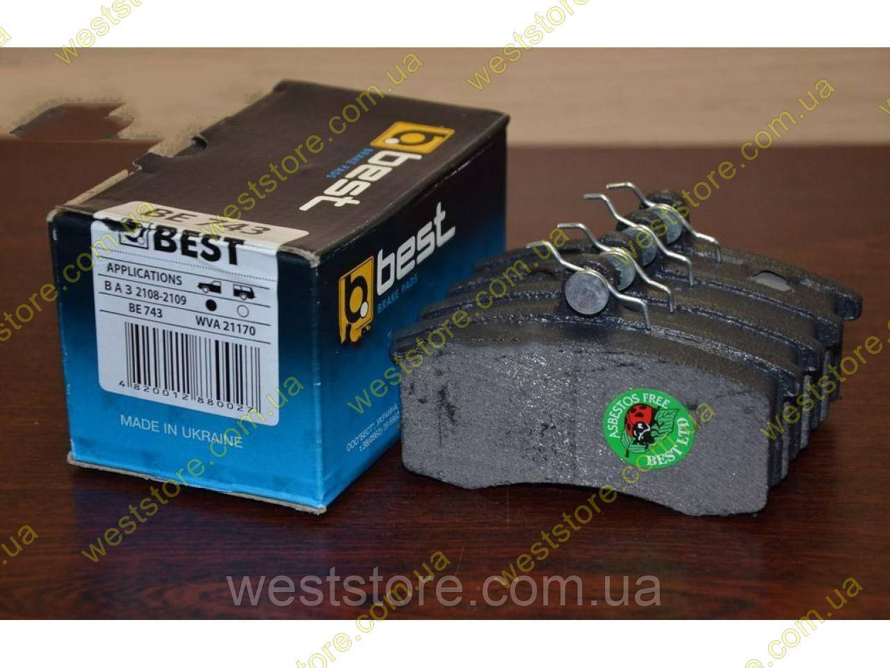 Колодки тормозные передние Ваз 2108 2109 21099 2113 2114 2115 BEST ...
