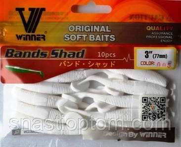 Силиконовая приманка съедобная Bands Shad (Алоза), TBR-011, цвет 005 ...