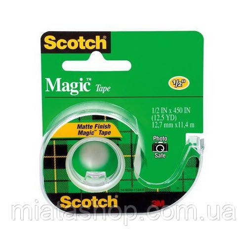 Скотч канцелярський с диспенсером 3M Scotch матовый 12.7 мм х 11.4 м ...