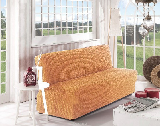 Натяжной Чехол на Диван Без Подлокотников MILANO Медовый — Купить ...