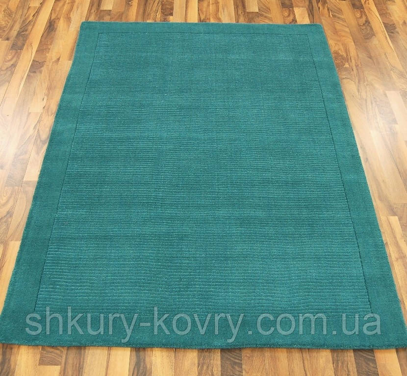 Купить Бирюзовый однотонный ковер с блестящим кантом в Днепре от ...