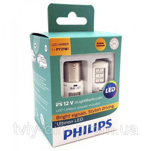 Лампи світлодіодні Philips PY21W LED 12V + Smart Canbus 11498ULAX2 ...