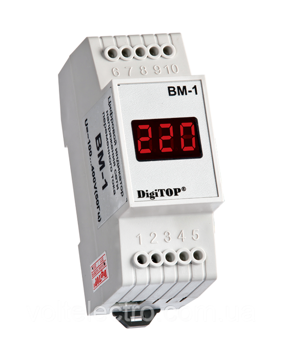 DigiTOP Вольтметр на DIN-рейку 1Ф BM-1: продажа, цена в Ровно. Амперметры от "ТОВ "ВОЛЬТЕЛЕКТРО ...