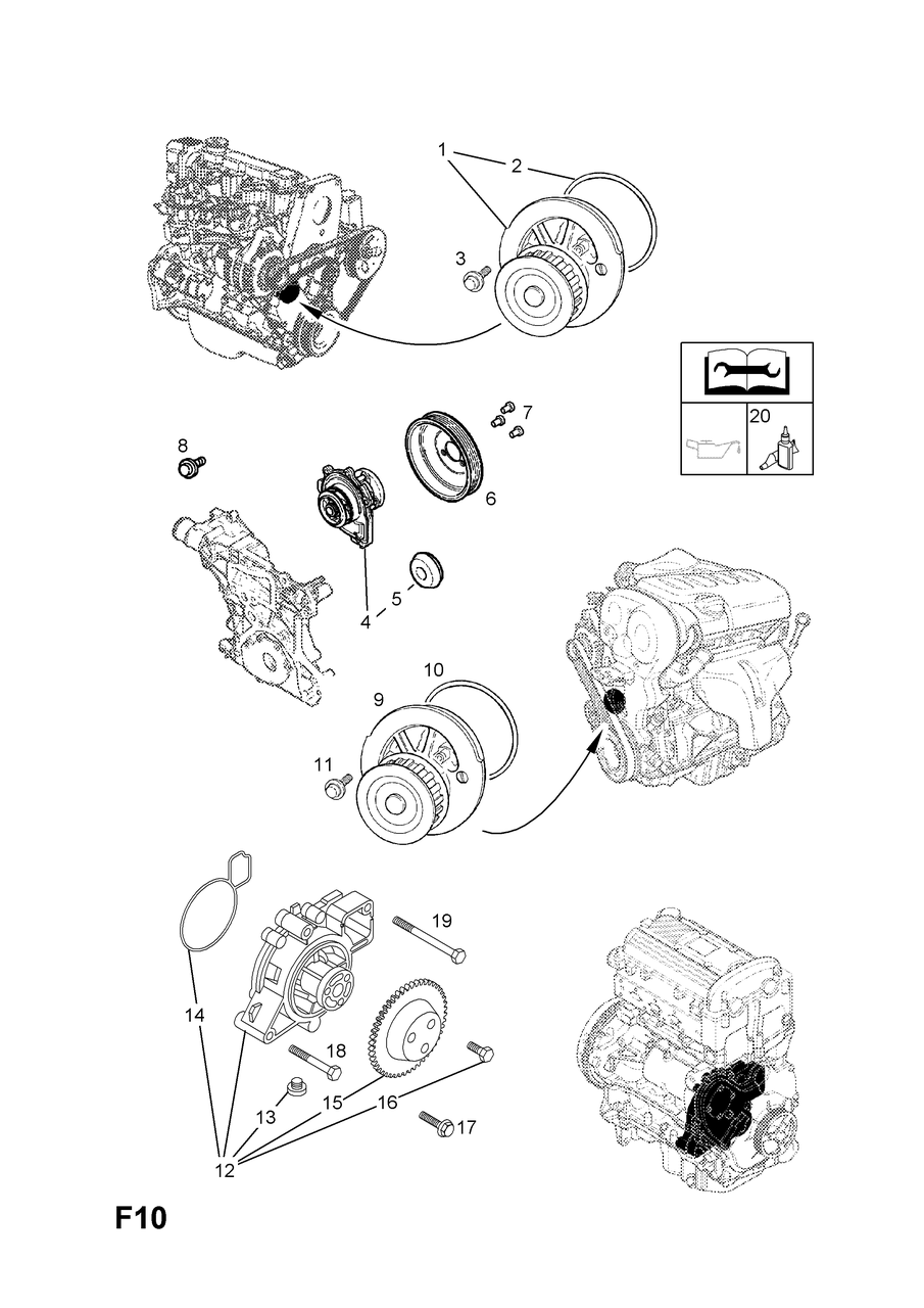 Купить Болт M6 X 18 крепления помпы к блоку цилиндров GM 1334941 ...