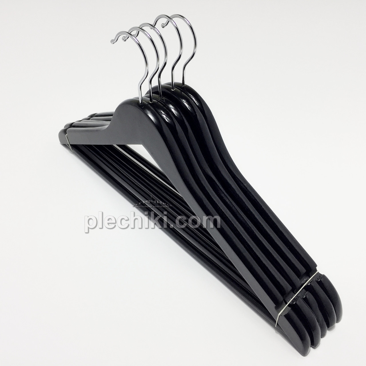 Деревянные Плечики для Одежды Чёрного Цвета, Длина 450 Мм, в Упаковке 5 ...