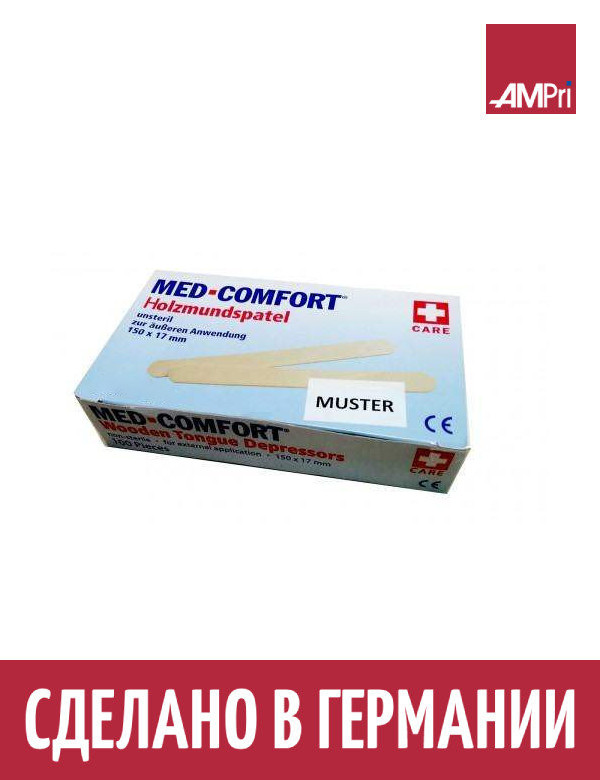 Палички для огляду горла та порожнини рота MED COMFORT Ampri 100 шт ...