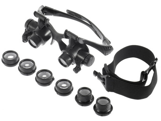 Бинокулярные очки-лупы №9892GJ 10X 15X 20X 25X c Led подсветкой (ID ...