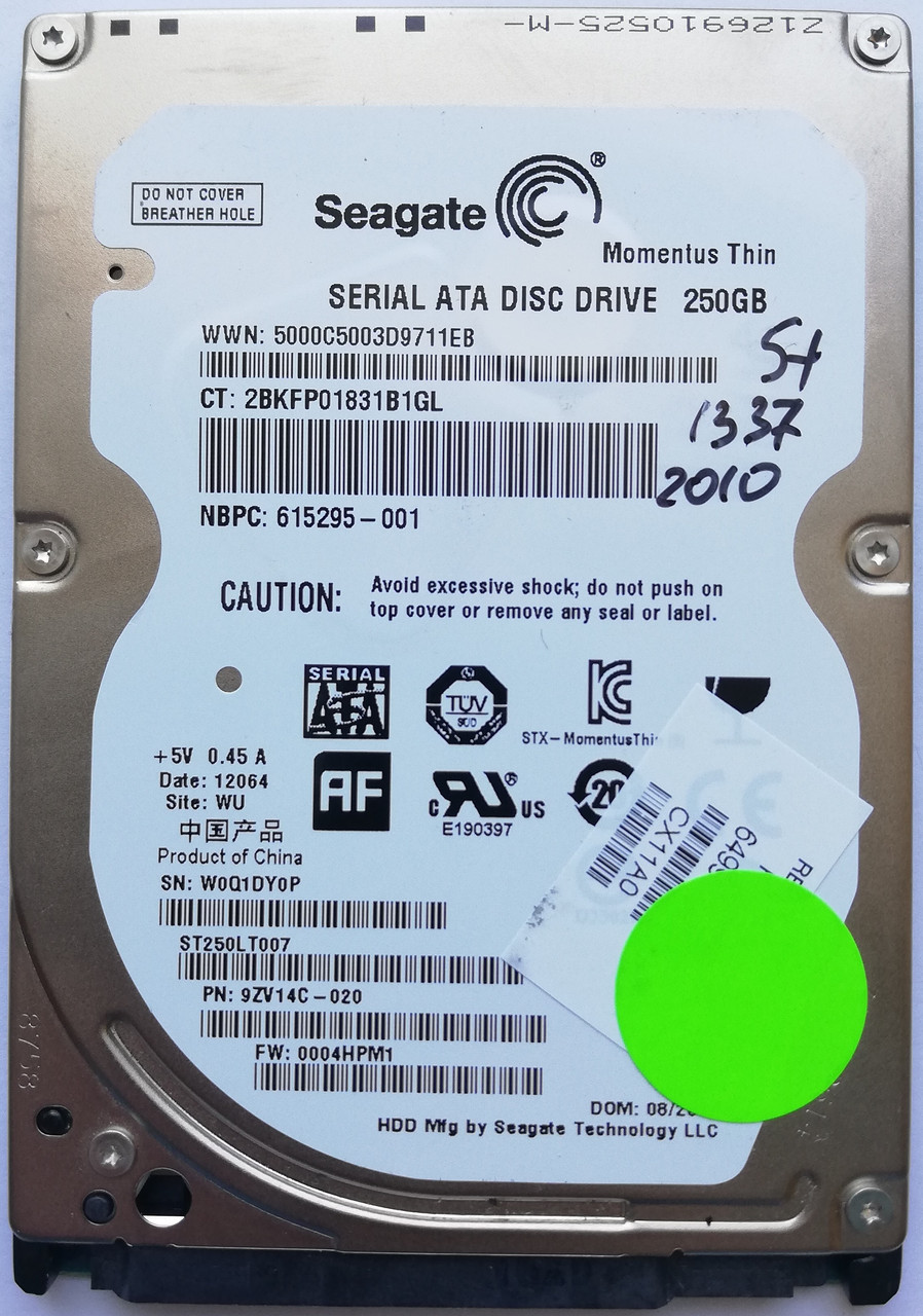 Жесткий диск для ноутбука Seagate Momentus Thin ST250LT007 250GB 2.5" 16MB 7200rpm SATAII 3Gb/s ...