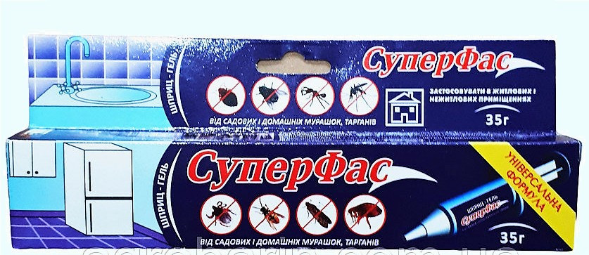 Эффективное средство от тараканов и муравьев шприц гель Супер Фас, 35 г ...