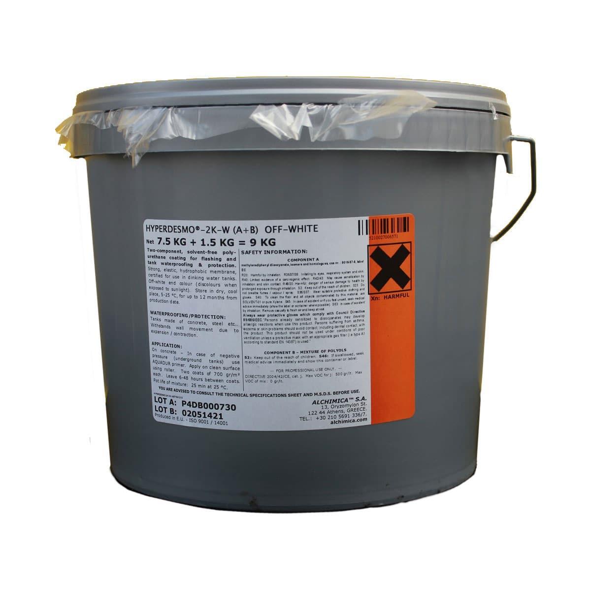 HYPERDESMO-2K-W OFF white/ Гіпердесмо 2К-ВВ поліуретанова гідроізоляція біла (комплект 9 кг ...