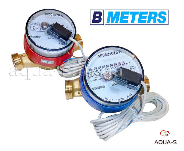 Купити Комплект імпульсних лічильників BMeters GSD8-R (XB+ГВ) DN 15 (G 3/4") База 110 мм ...