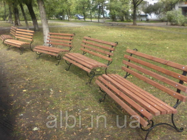 Кованая лавка садовая Светлана 2м (10брусов), парковая скамейка ...