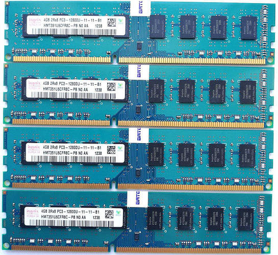 Купити Комплект оперативної пам'яті Hynix DDR3 16Gb (4*4Gb) 1600MHz PC3 12800U 2R8 CL11 ...