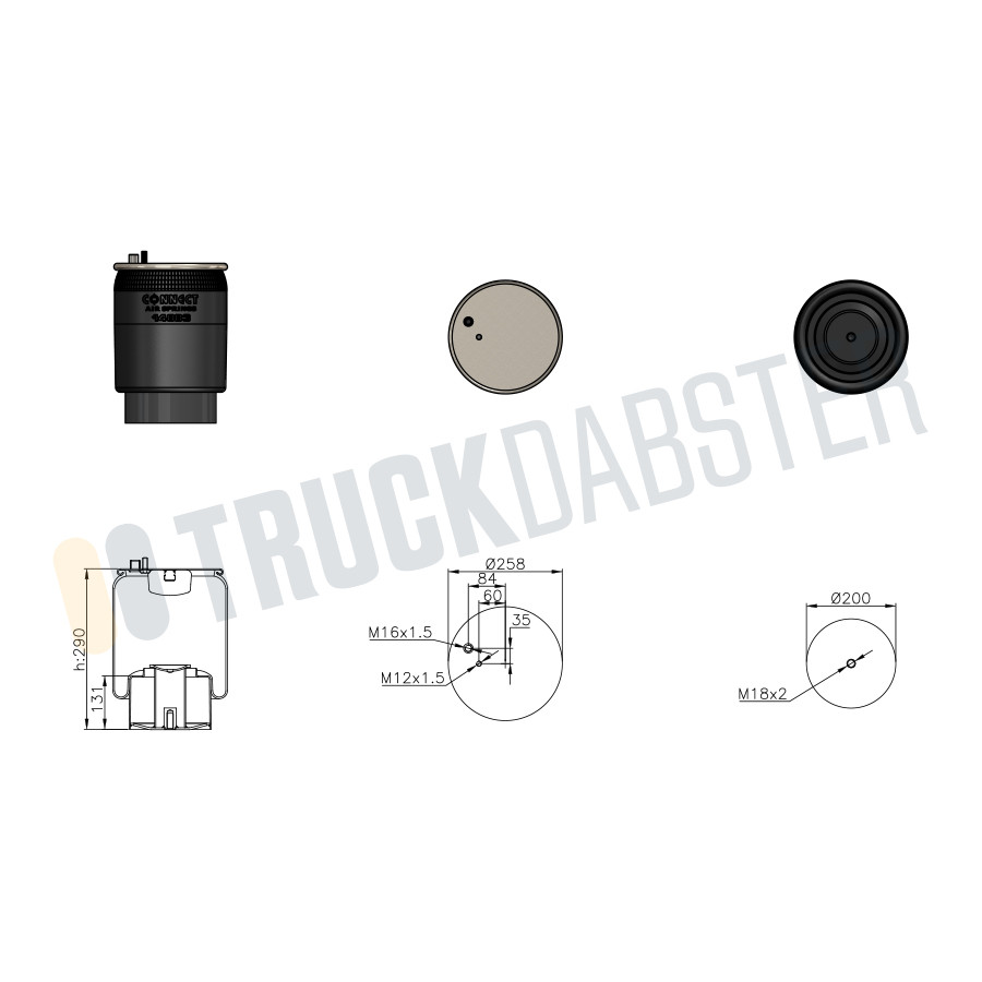 Пневморессора (в сборе) 4883, MAN 34883P, 81436010153 (ID#709148584 ...