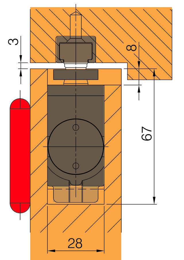Доводчик Встроенный Скрытого Монтажа для Дверей NHN-1600 (Daihatsu ...