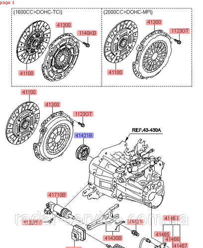 Подшипник выжимной TCI 1700 CC - U2, KIA Sportage 2010-15 SL ...