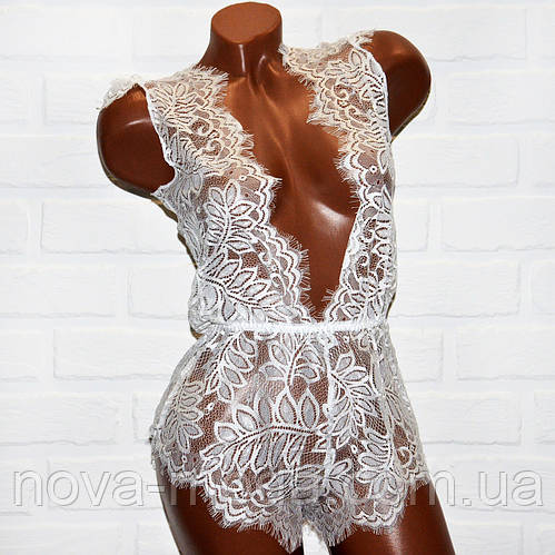 Купити Біле мереживне жіночу білизну, сексуальне боді розмір L (46), ціна 680 ₴ - Prom.ua (ID ...