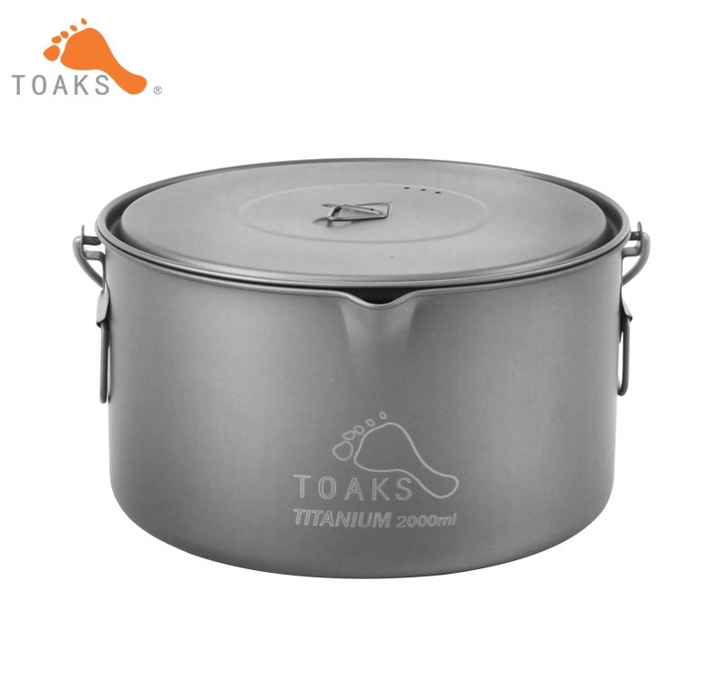 Туристическая титановый котелок TOAKS POT-2000-BH 2000 мл. Каструля из ...