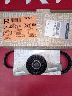 Комплект ремня генератора (ремень+ ролик) с ГУР (-AC) Renault Logan 1.4 ...