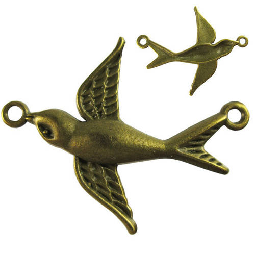 Конектор для Біжутерії Птах із двома вушками Метал Цвіт Бронза Рудоробство Фурнітура для