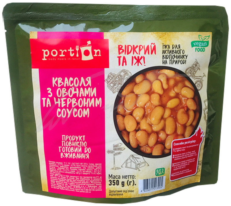 Купить Готовая еда Portion Фасоль с овощами и красным соусом, цена 80 ...