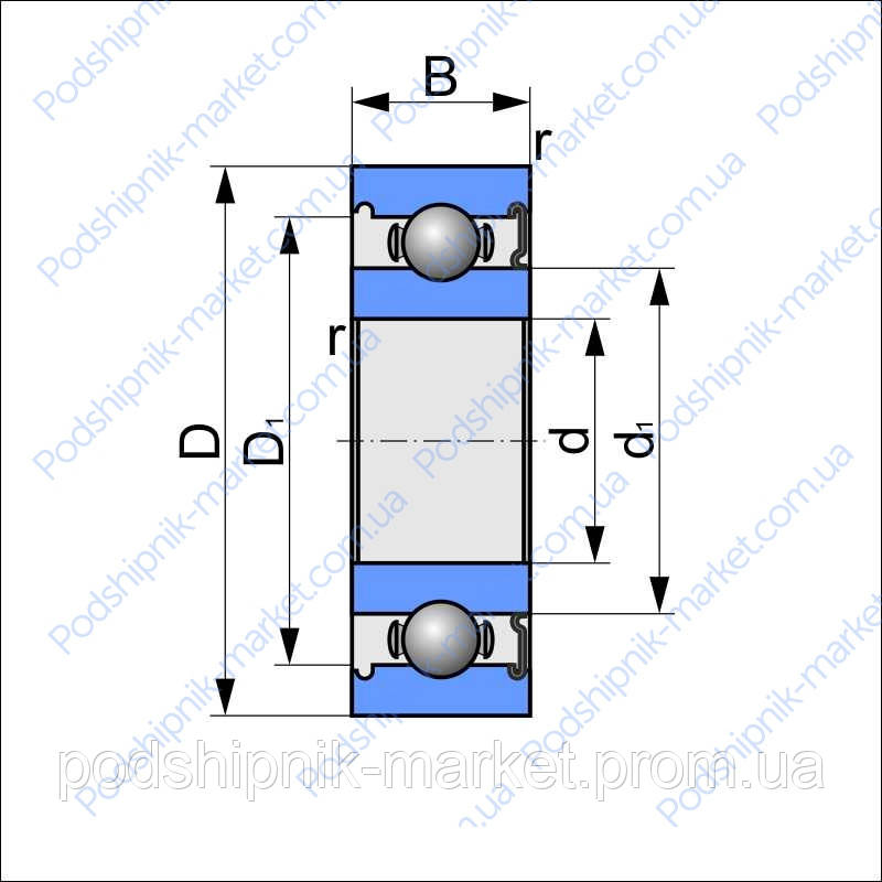 20703 (GITO) підшипник кульковий радіальний (ID#1018887360), ціна: 35 ...