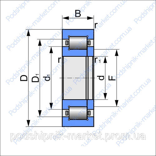 NUP 212 EC (SKF) подшипник радиальный роликовый с короткими ...